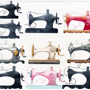 Watercolor Vintage Sewing Bundle Clipart. Fashion Sewing Kit. Printable ...