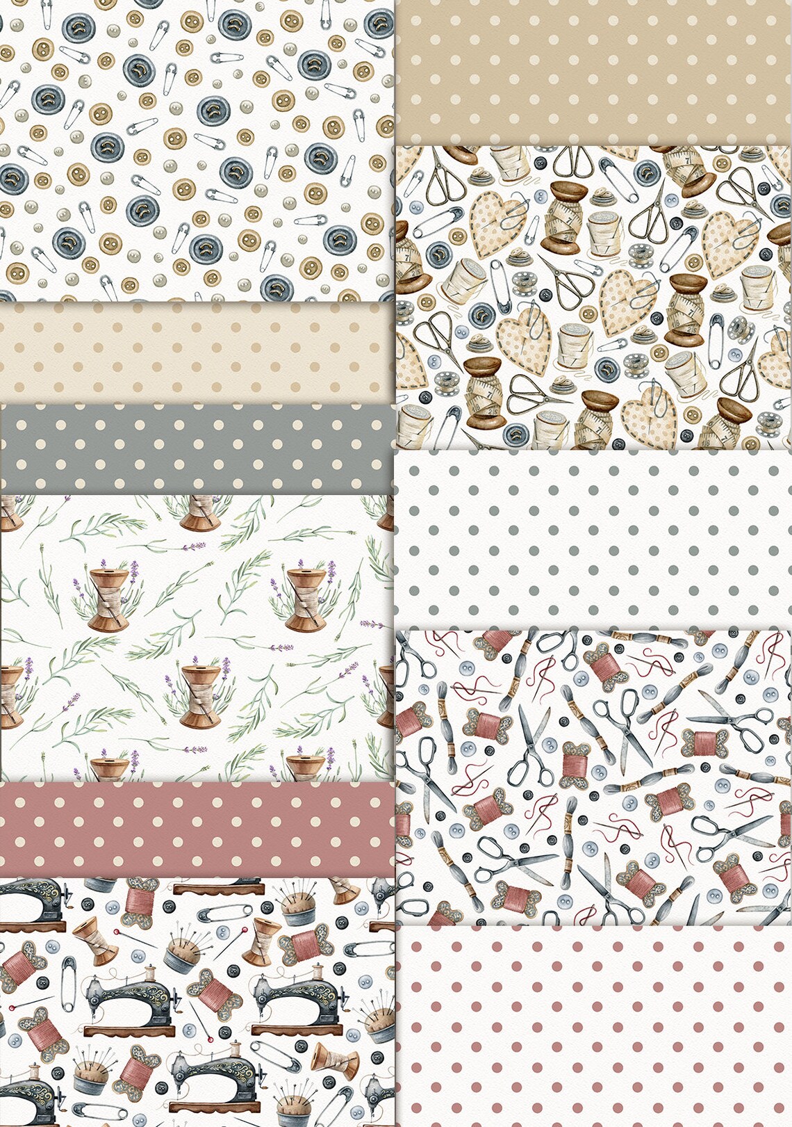 Sewing Digital Paper. Seamless Pattern Digital Background. - Etsy