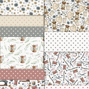 Sewing Digital Paper. Seamless Pattern, Digital Background. Vintage ...