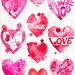 Watercolor Heart Clipart, PNG, Valentine Day Clip Art, Red Heart, Pink ...