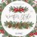 Watercolor Christmas Clip Art. High-quality Winter Frames, Borders and ...