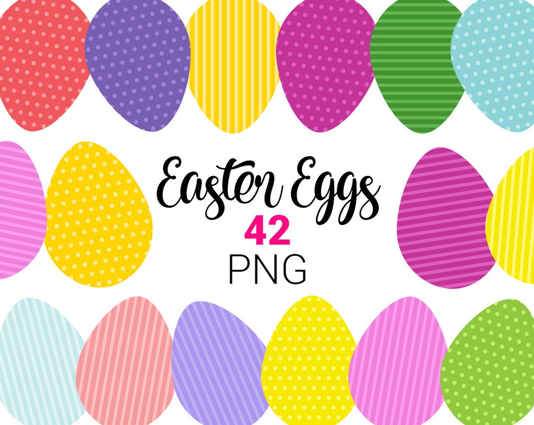 Easter Eggs Colorful PNG Clip Art. Printable Easter Garland Elements ...