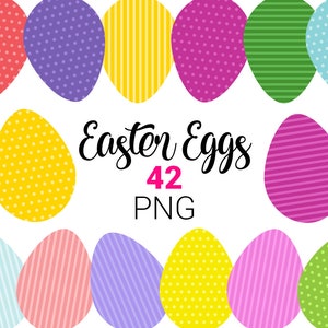Easter Eggs Colorful PNG Clip Art. Printable Easter Garland Elements ...