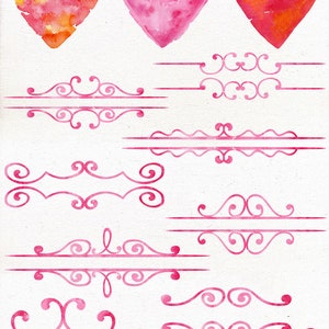 Watercolor Valentine's Day Clipart, PNG Heart Clip Art, Border, Wedding ...
