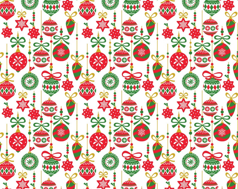 Traditional Christmas Bundle Clip Art. Digital Paper Seamless - Etsy