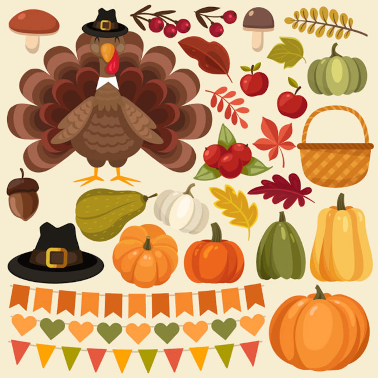 Thanksgiving Clipart Bundle Sale. Autumn Fall Clip Art. - Etsy