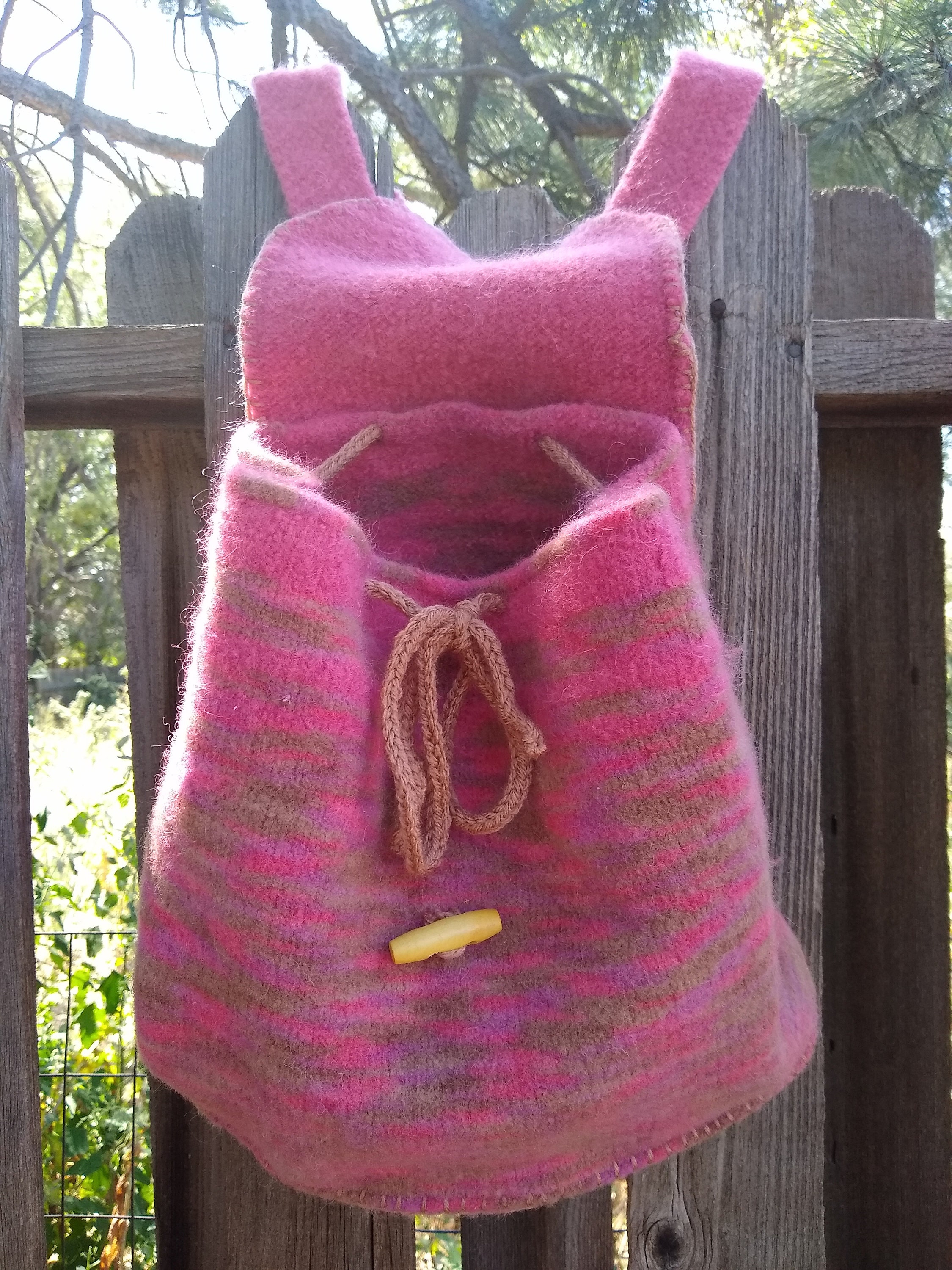 Hand Knit Felted Backpack - Etsy