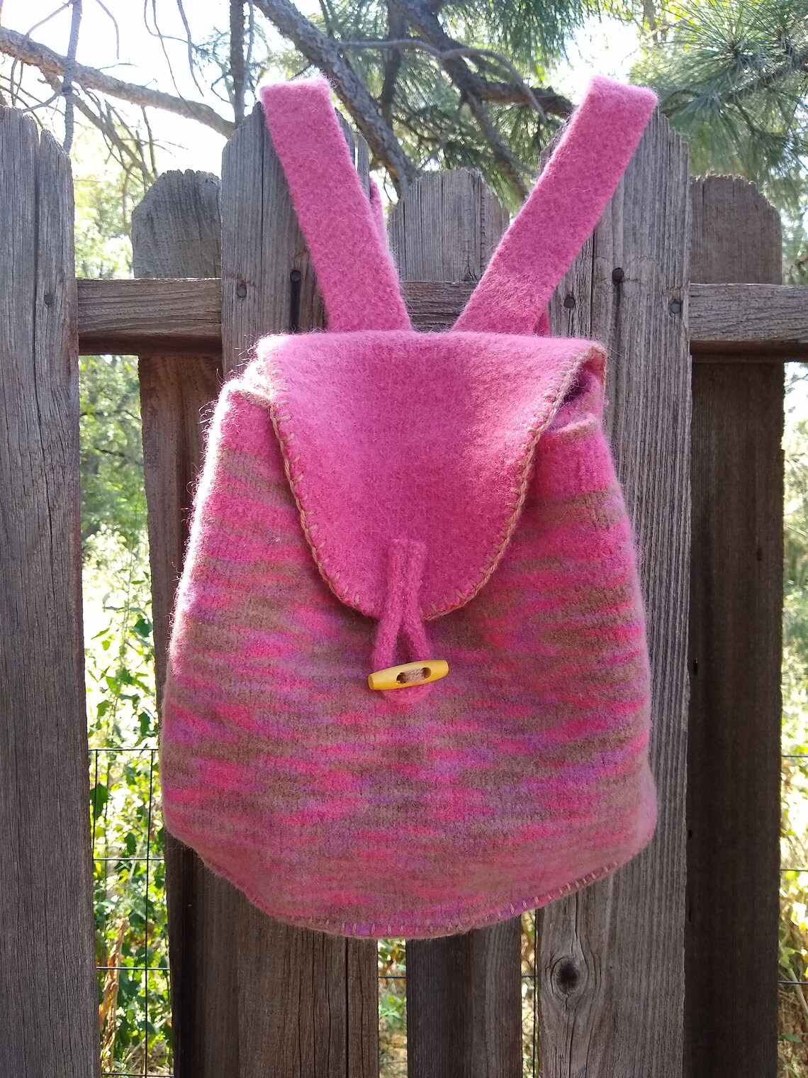 Hand Knit Felted Backpack - Etsy