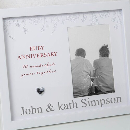 Ruby Wedding Anniversary Frame Wedding Gift Personalised - Etsy