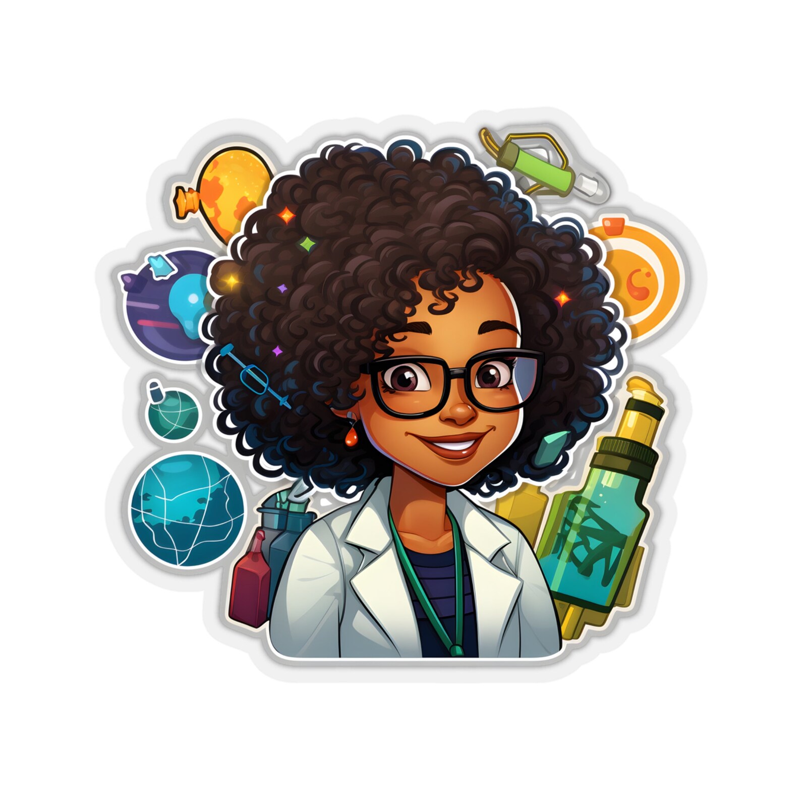 Black in STEM Sticker / Woman in Science / Sticker - Etsy