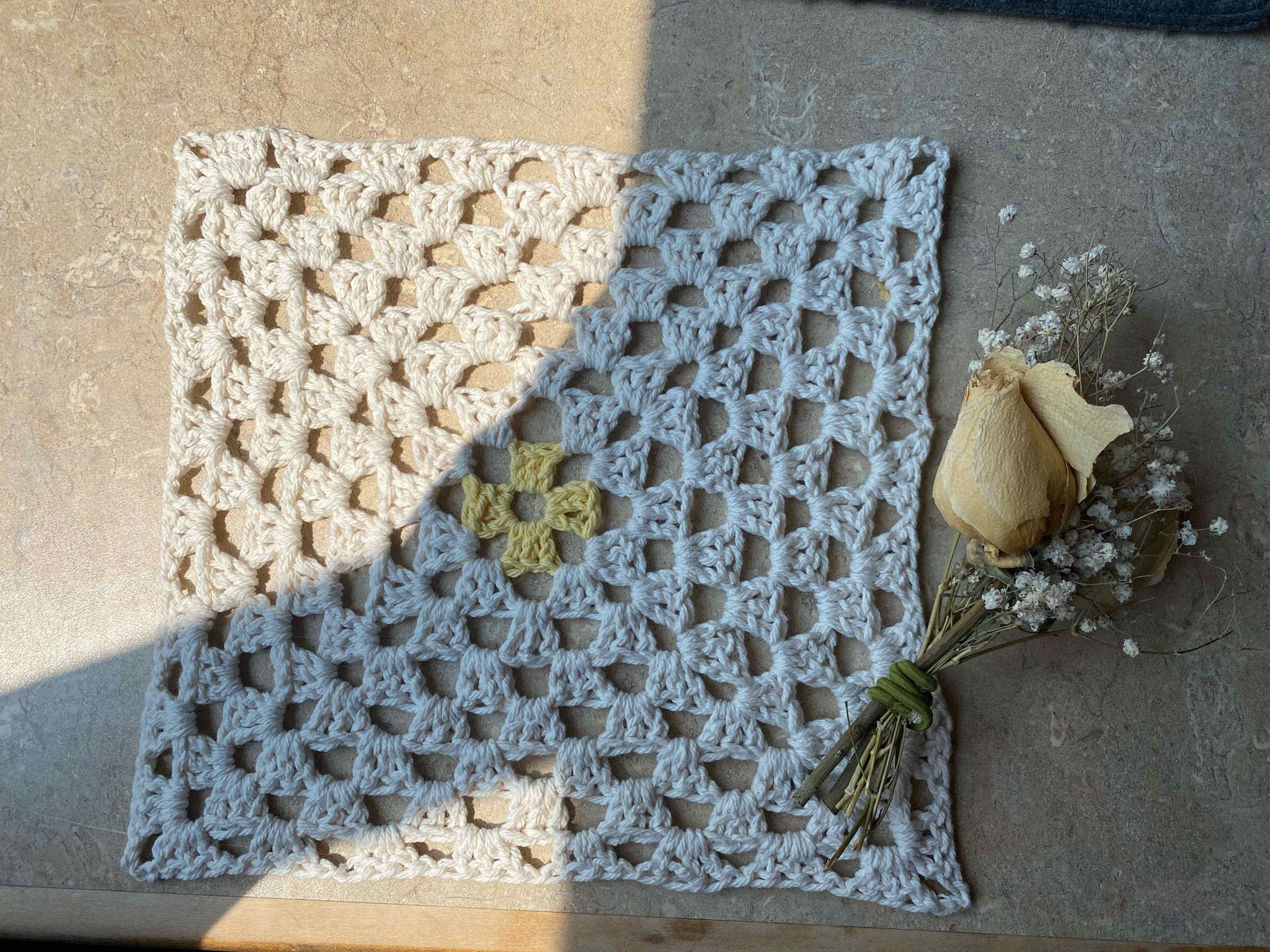Buttercream Granny Square Placemat - Etsy