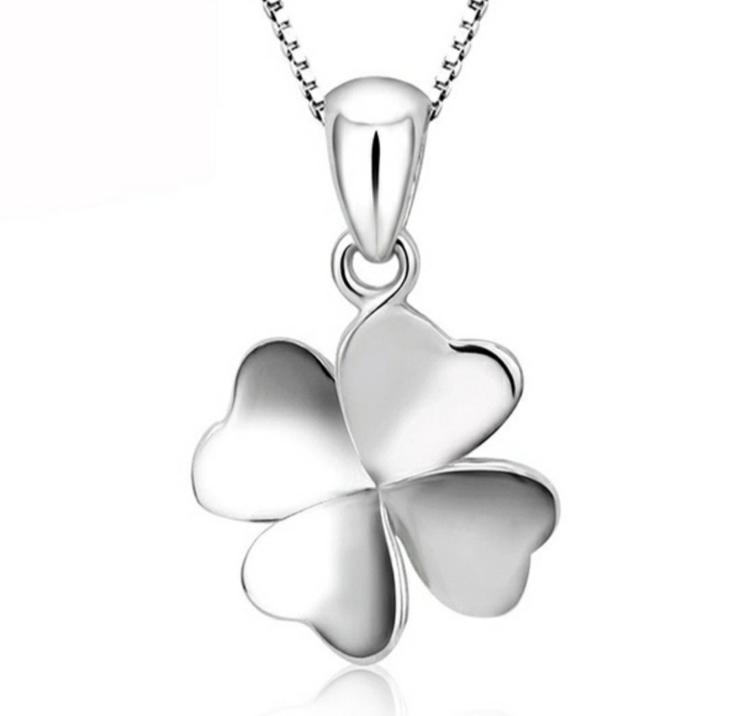 Four Leaf Clover on 24 Inch Chain, Good Luck Necklace - Etsy