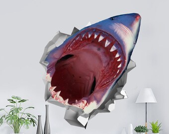 Shark wall decals | Etsy