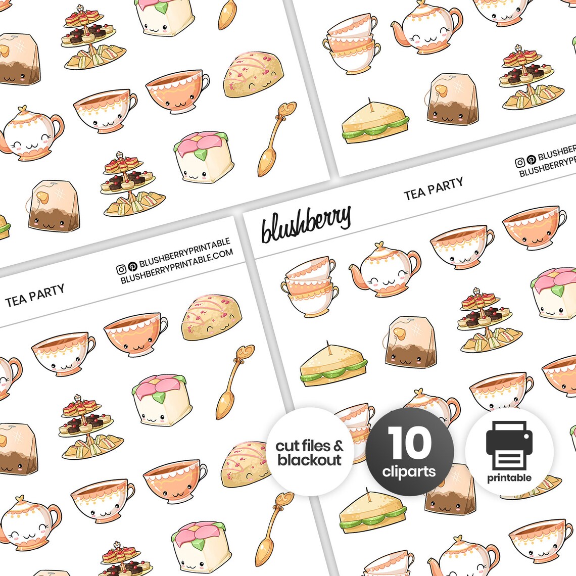 Printable Kawaii Tea Stickers Kawaii Stickers Printable - Etsy