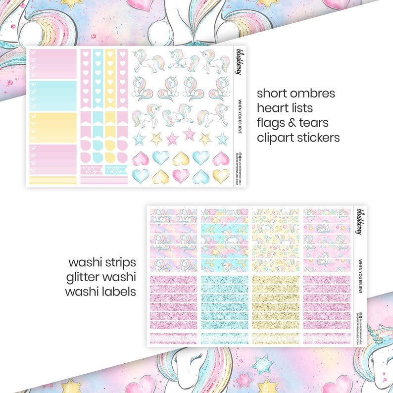 Unicorn Planner Stickers, Unicorns Weekly Kit, Printable Weekly, Erin ...