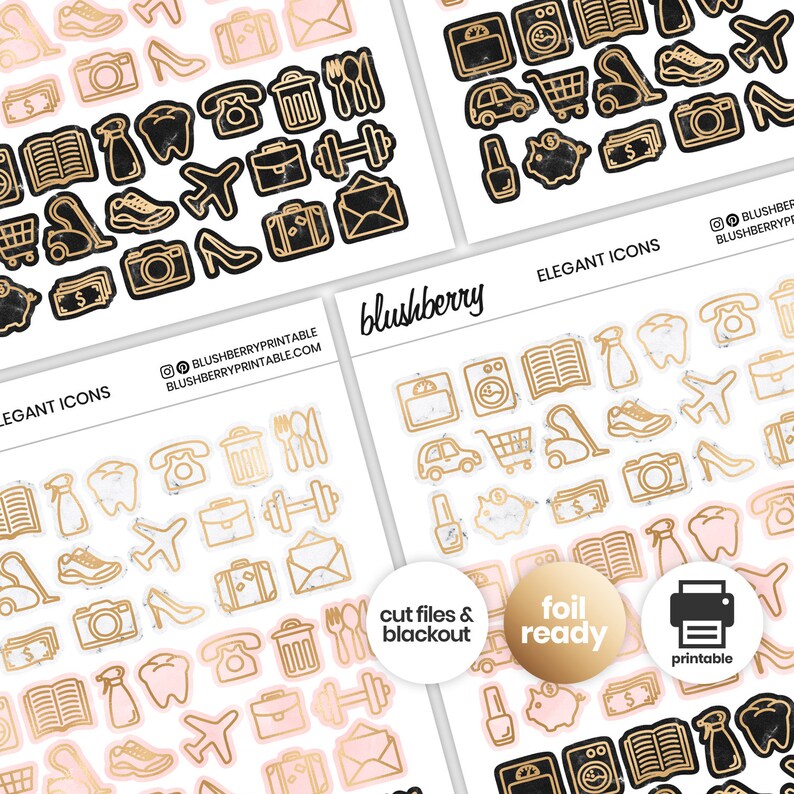Printable Planner Icon Stickers, Planner Stickers, Printable Icons ...