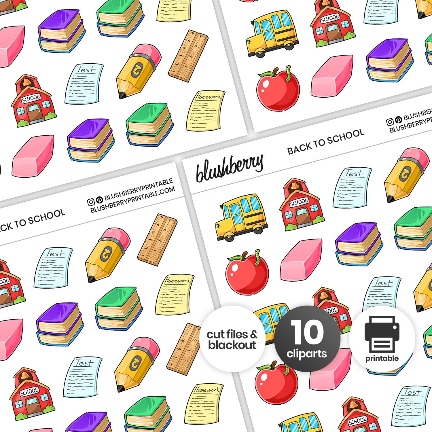 Printable School Stickers, Kawaii Stickers, Printable Stickers, Cute ...