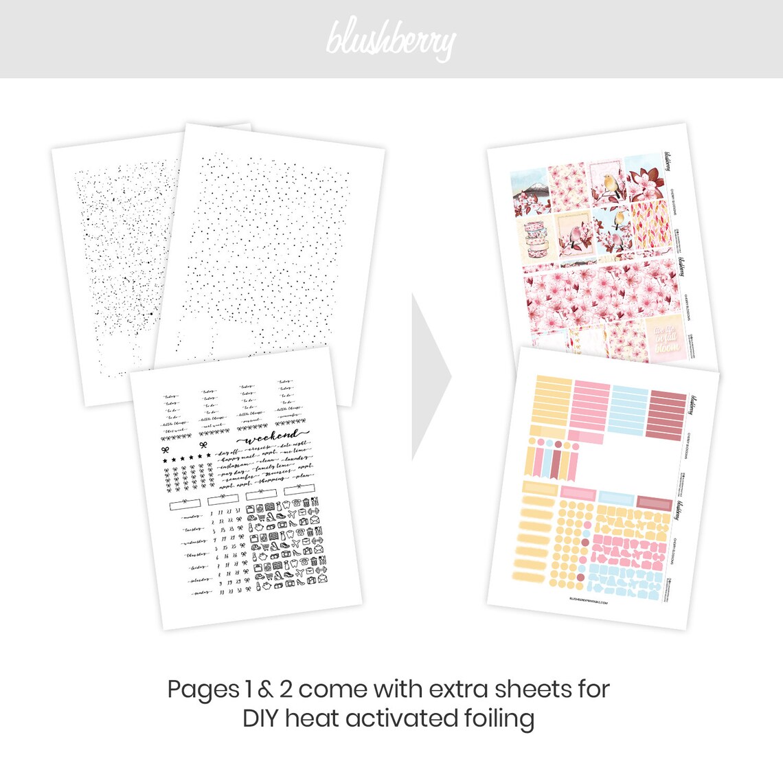Cherry Blossoms Planner Stickers Spring Weekly Kit Printable - Etsy