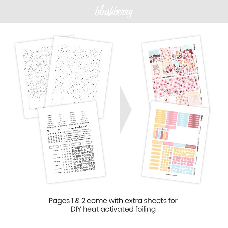 Cherry Blossoms Planner Stickers, Spring Weekly Kit, Printable Weekly ...