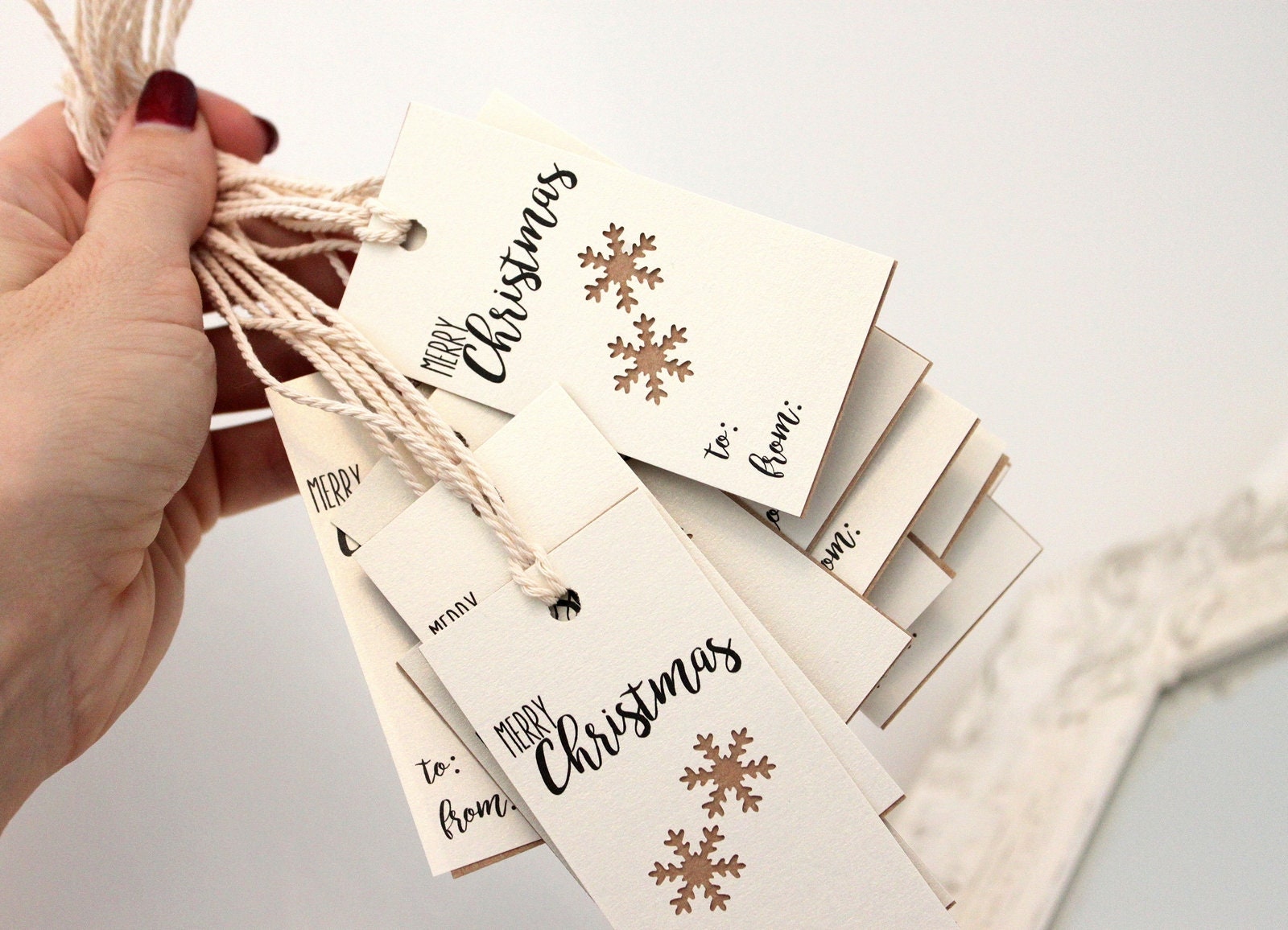 Rustic Christmas Gift Tags – Kraft Paper Merry Christmas Tags With ...