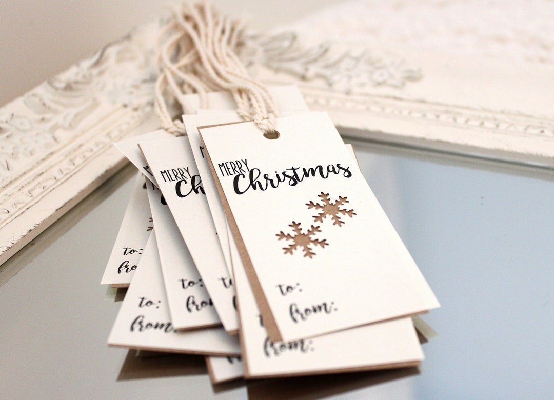 Rustic Christmas Gift Tags – Kraft Paper Merry Christmas Tags With ...