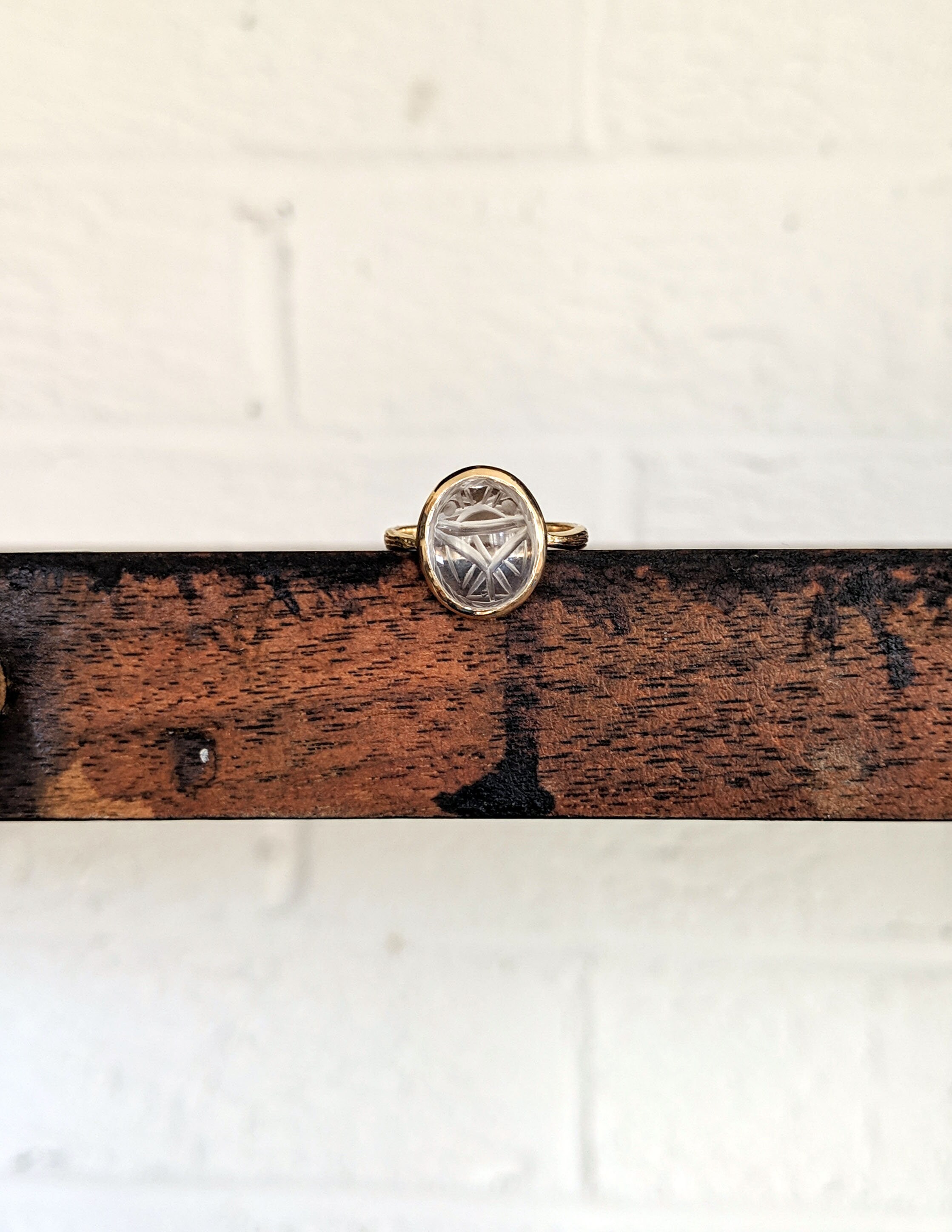 Scarab Amulet Ring /14k Gold Statement Ring/Open Bezel Band/ | Etsy