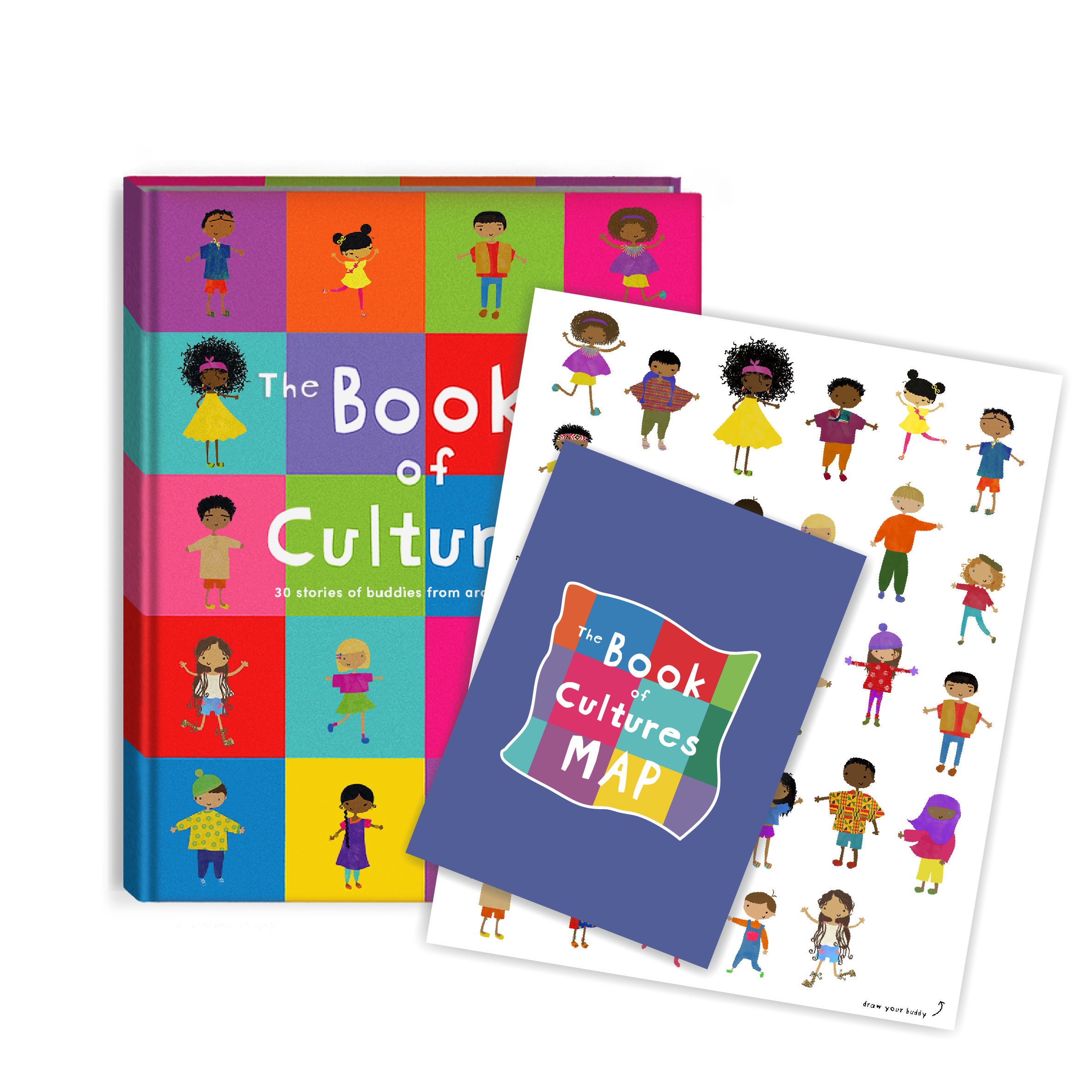 The Book Of Cultures With Stickers & A Map / children's | Etsy