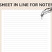 Lined Notes Template, Notes Page Printable, Note Taking, Notes Planner ...