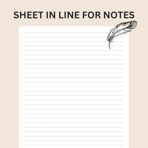 Lined Notes Template, Notes Page Printable, Note Taking, Notes Planner ...