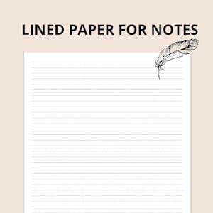 Lined Notes Template, Notes Page Printable, Note Taking, Notes Planner ...