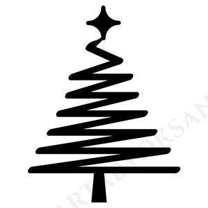 25 Christmas Tree Outline PDF-SVG Clipart Template, DIY Christmas Tree ...