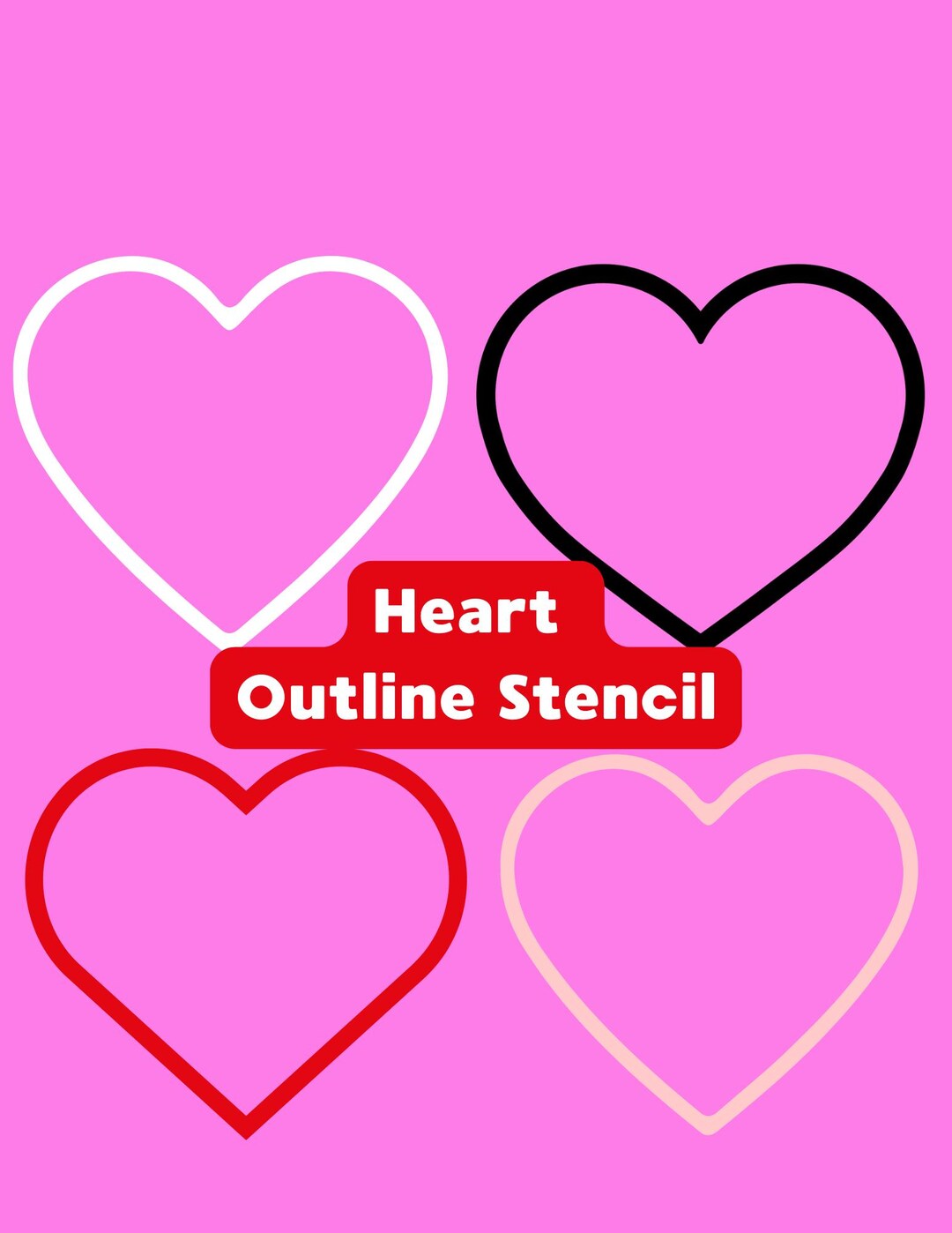 6×8 Cm (2 × 3 Inches) Heart Template, DIY Heart Cutout, Kids Crafts ...