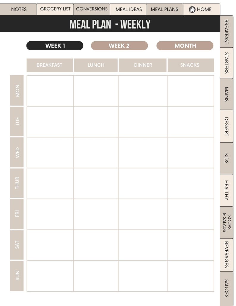 Editable Digital Recipe Book Canva Template | Printable Cookbook for ...