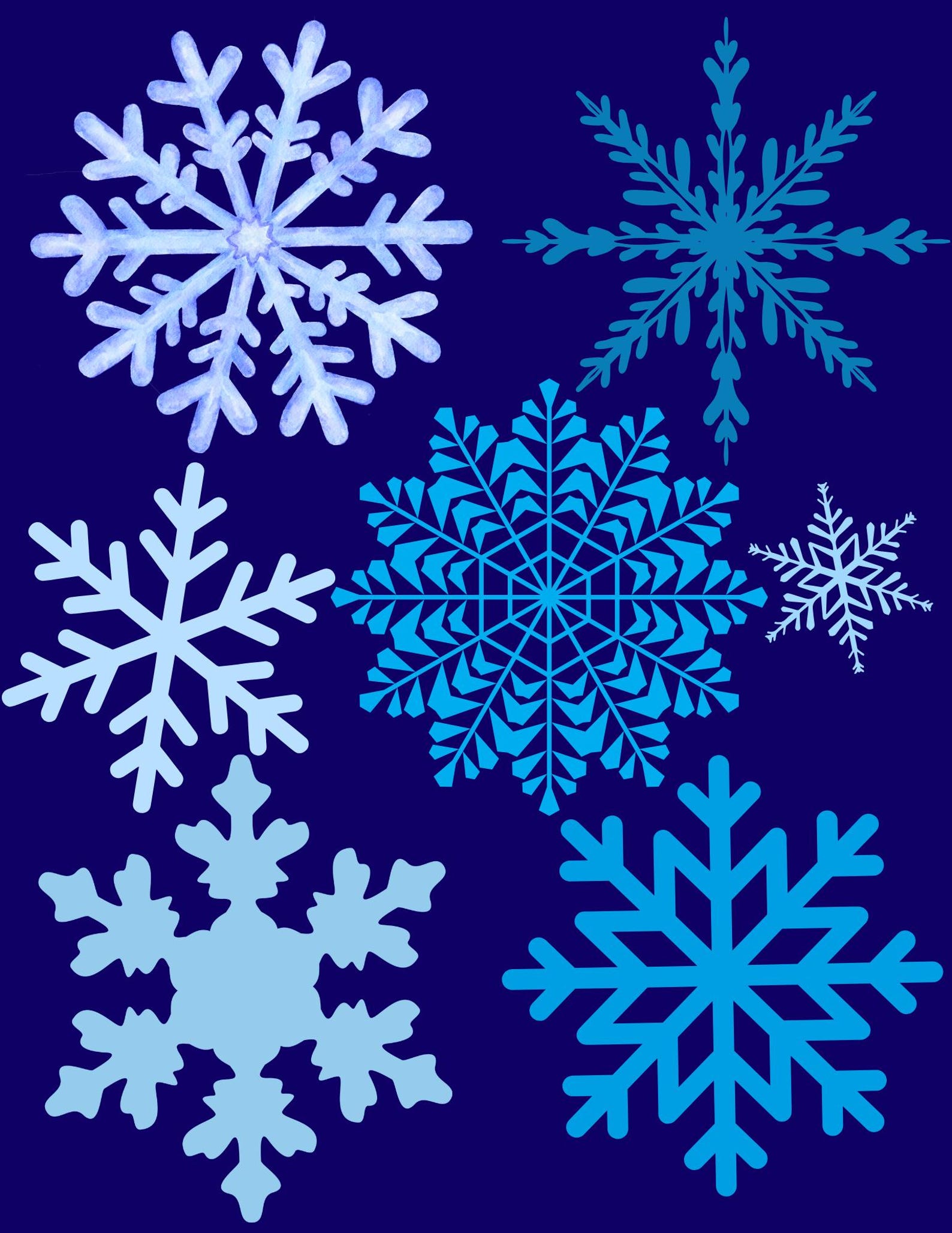 Colorful Snowflake SVG Papers, Multi-color Winter Patterns, Printable ...