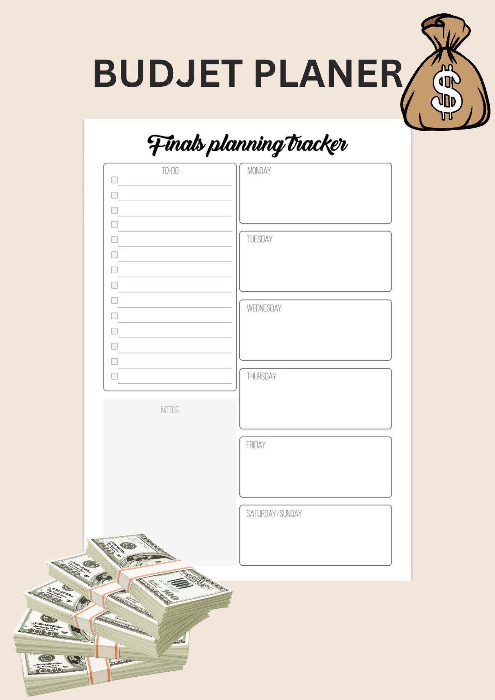 Custom Budget Planner Template Manage Your Finances Finance Tracker ...