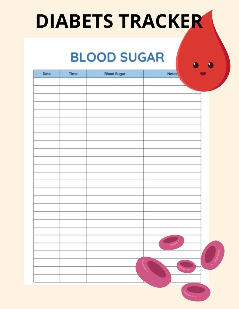 Weekly Diabetes Record PDF Printable Diabetes Tracker Sheet Insulin ...