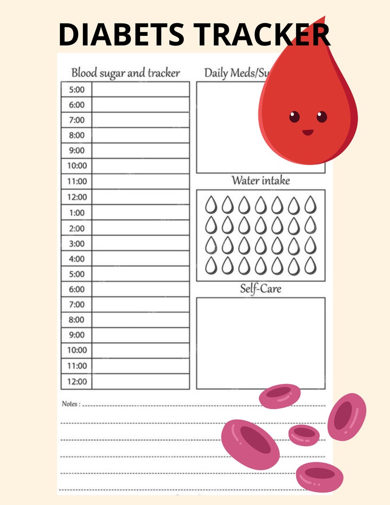 Weekly Diabetes Record PDF Printable Diabetes Tracker Sheet Insulin ...