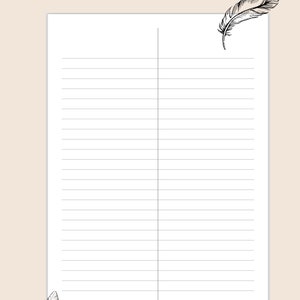 Lined Notes Template, Notes Page Printable, Note Taking, Notes Planner ...