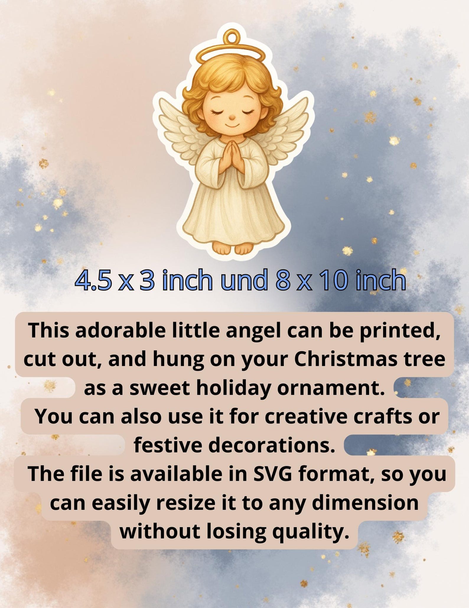Angel Template | Printable Christmas Angel, Laser Cut or DIY Banner ...