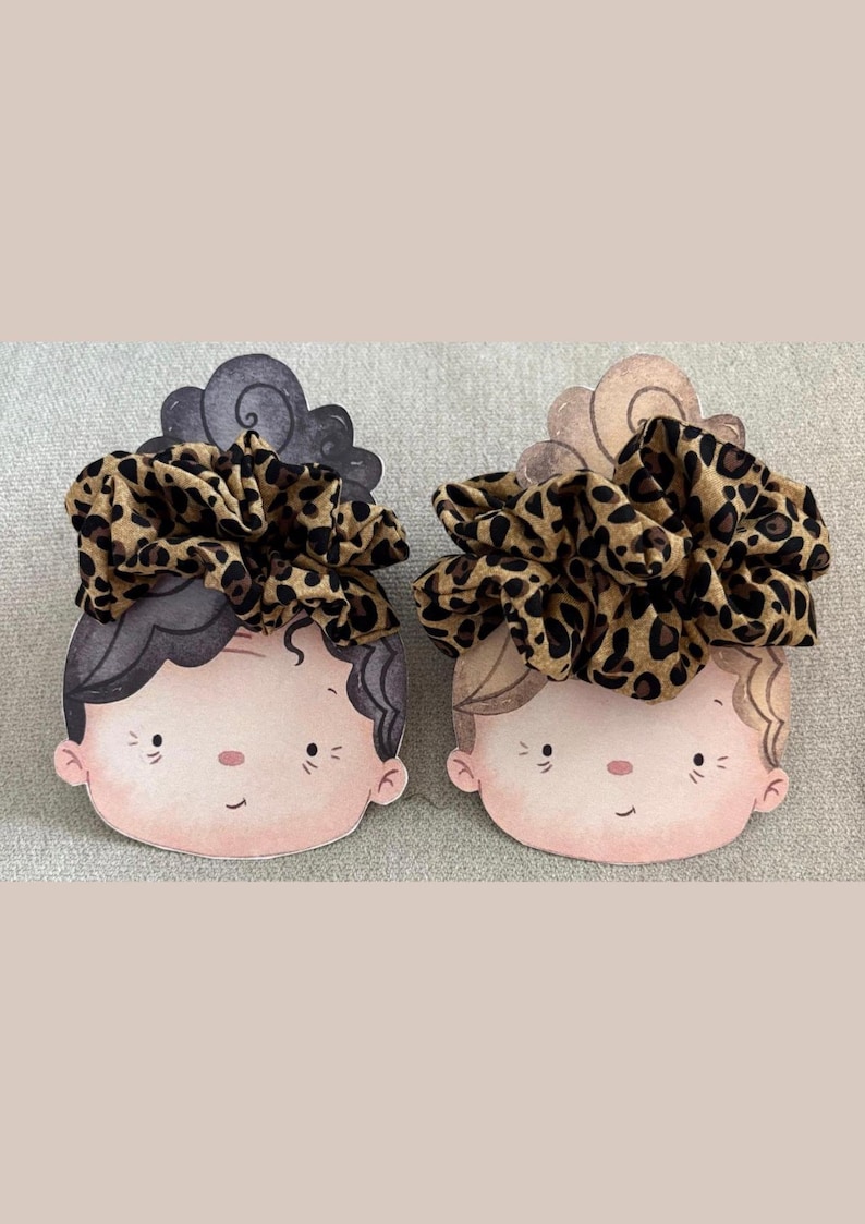Printable Hair Tie Holder Set–cute Girls for Scrunchie Gifts, Digital ...