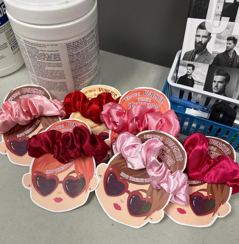 Printable Hair Tie Holder Set–cute Girls for Scrunchie Gifts, Digital ...