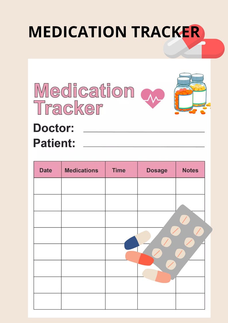 Medication Tracker Bundle – 3 Printable Pdfs for Weekly Schedules ...