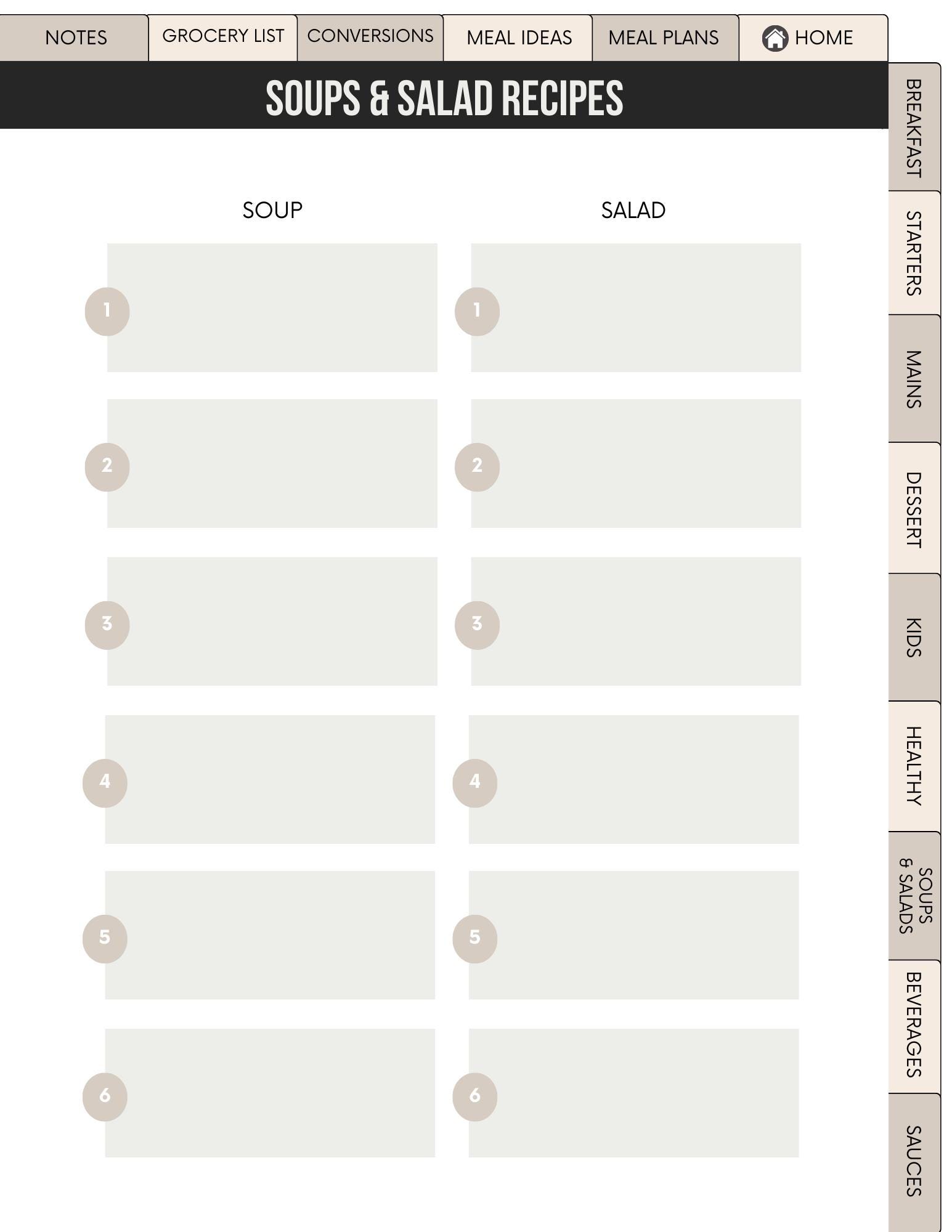 Editable Digital Recipe Book Canva Template | Printable Cookbook for ...