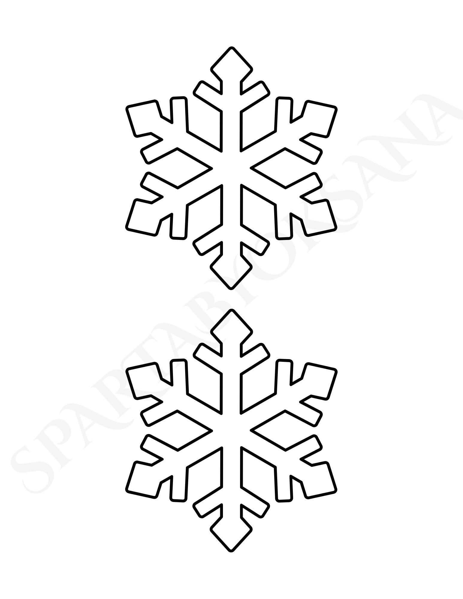 Easy Snowflake Cutout Templates Set, Pages Printable Snowflakes PDF ...