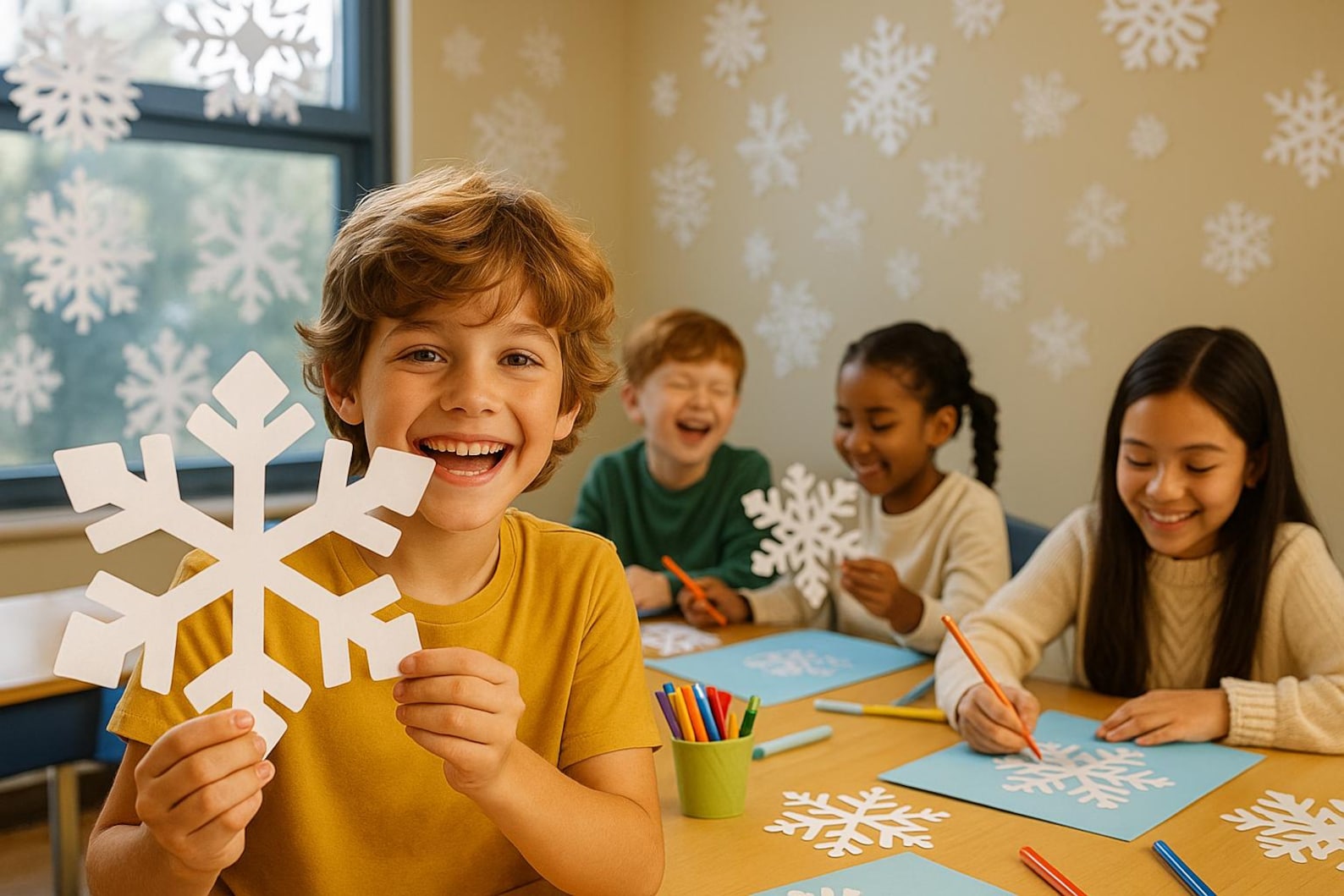 4 Und 8inch Snowflake Template Diy Snowflake Cutout Kids Crafts
