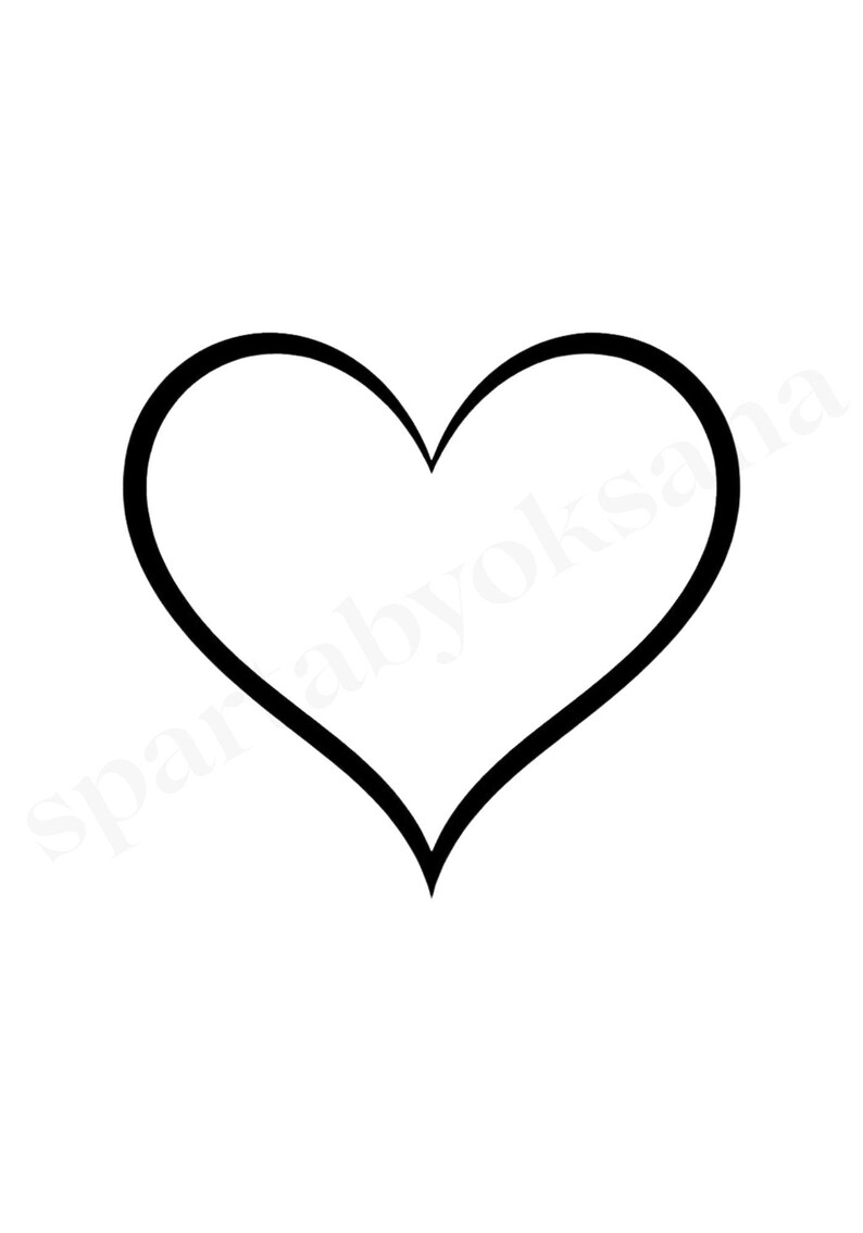 6, Und 8, 9 Inch Heart Template SVG PDF, DIY Valentine Heart Cutout ...
