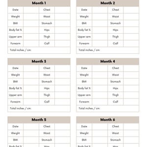 Body Progress Tracker, Body Measurements Tracker PDF - Before ...