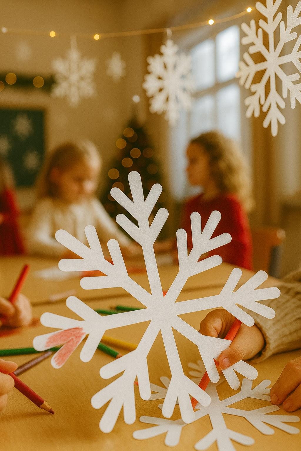 Snowflake Cutout Template Easy, DIY Snowflake Cutout, Kids Crafts ...