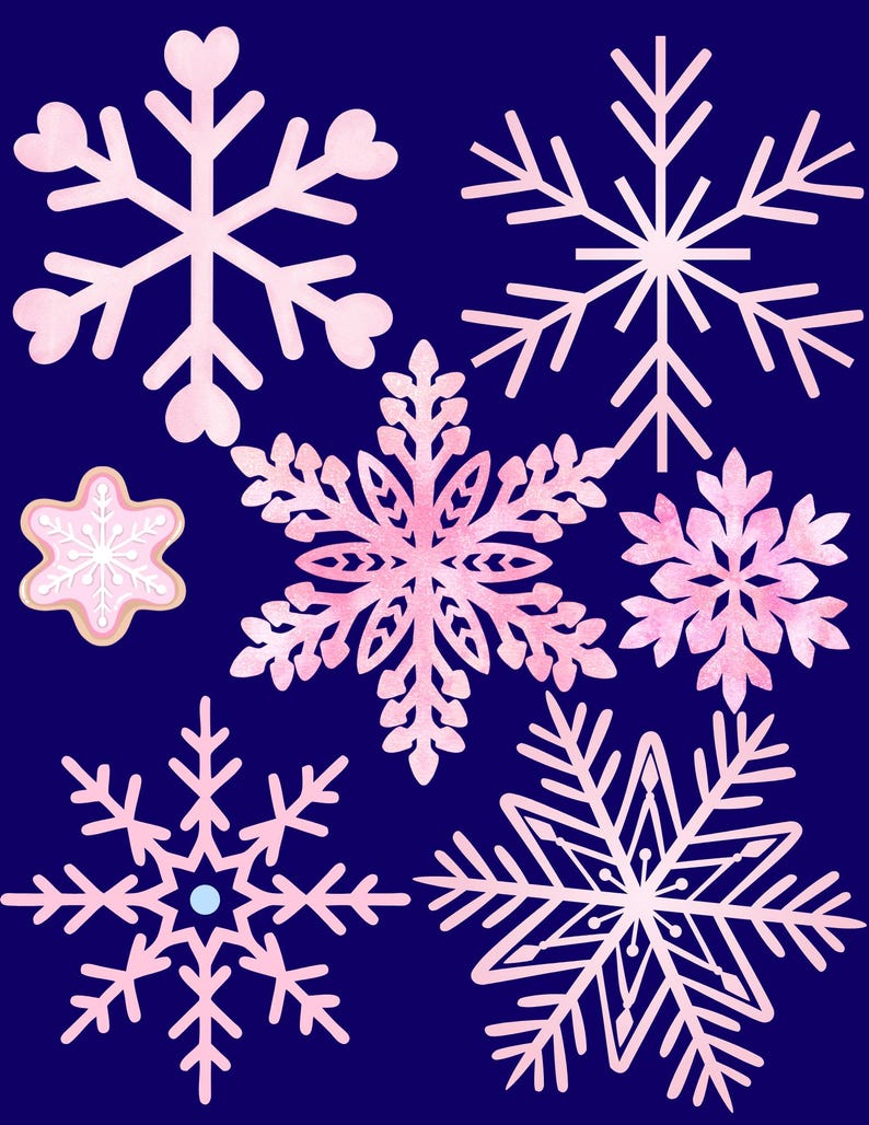 Colorful Snowflake SVG Papers, Multi-color Winter Patterns, Printable ...