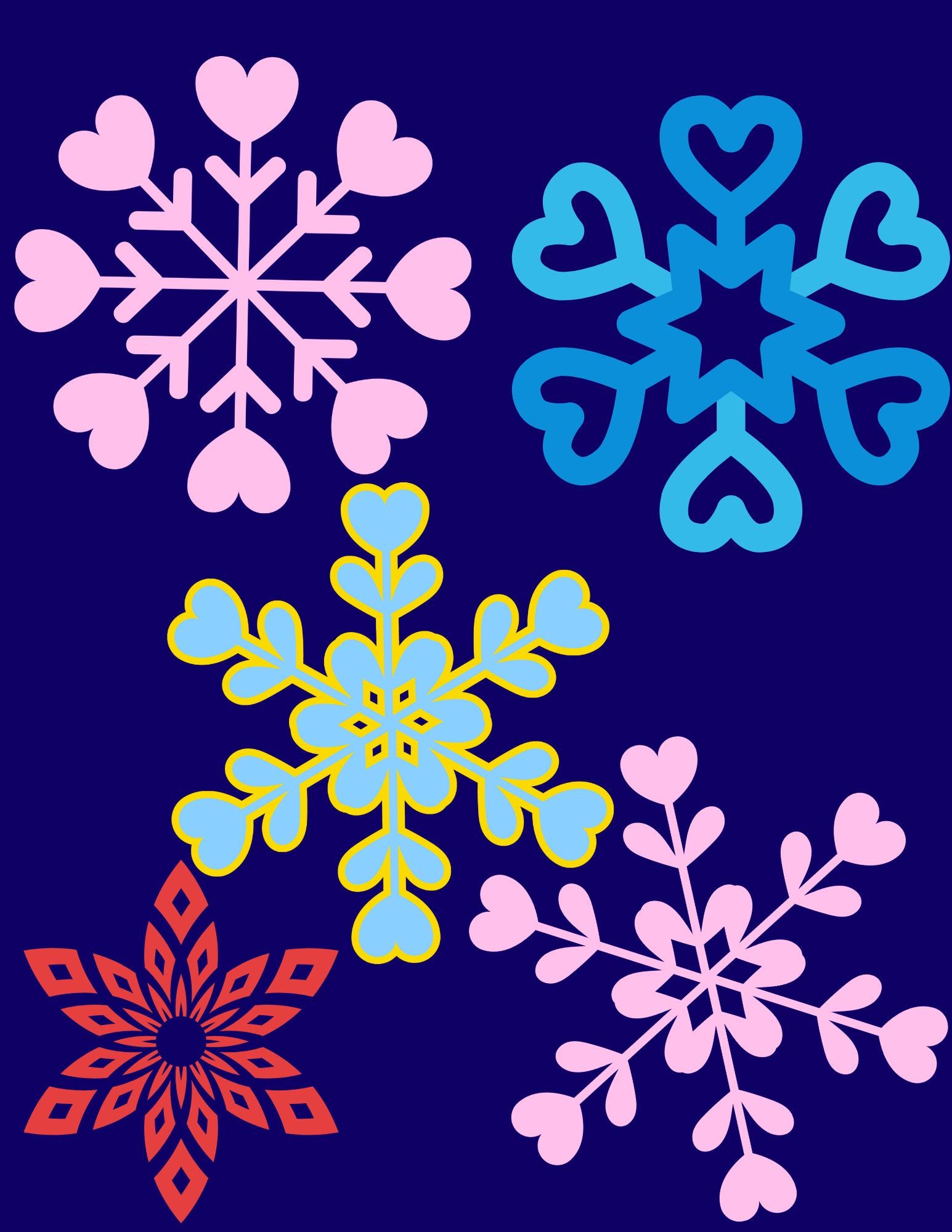 Colorful Snowflake SVG Papers, Multi-color Winter Patterns, Printable ...